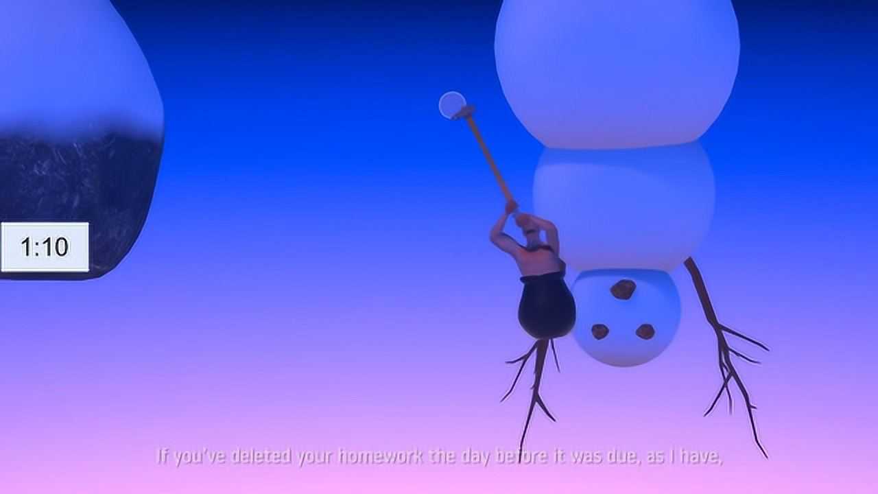 gettingoverit地图新发现：倒立的雪人用BUG才能看到_高清1080P在线观看平台_腾讯视频