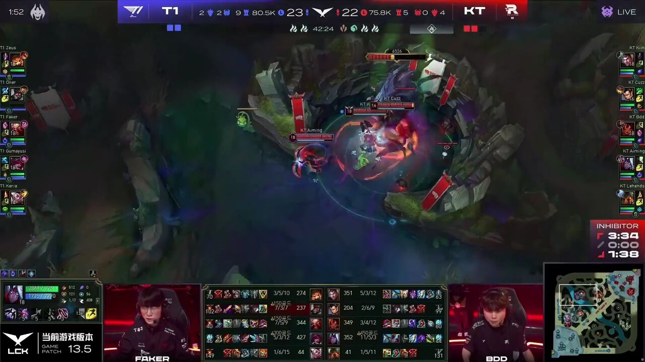 T1对阵KT史诗级Bo5，gumayusi霞狂风闪现向前_高清1080P在线观看平台_腾讯视频