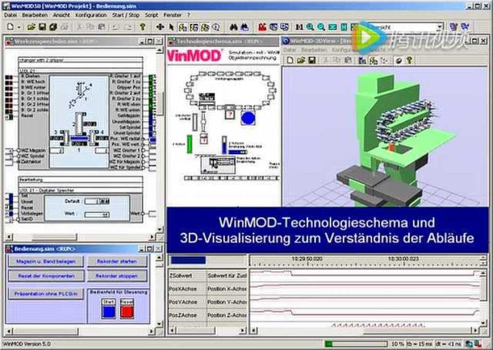 WinMoD仿真平台用于机床自动化仿真应用_腾讯视频