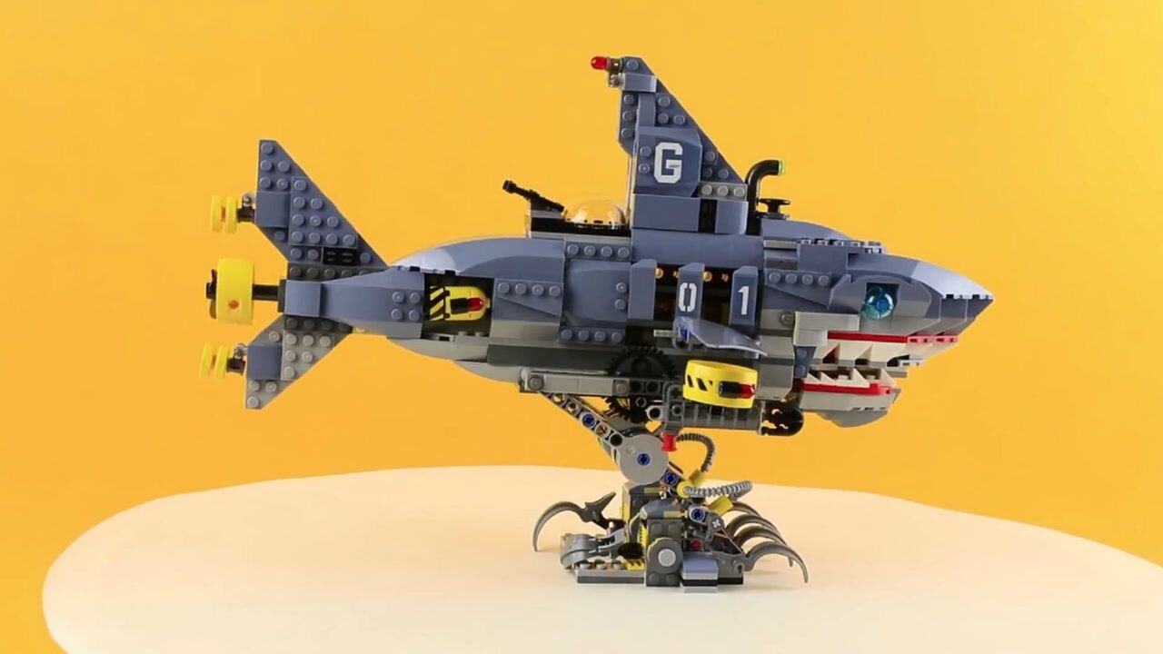 乐高积木幻影忍者70656，加满都大鲨鱼机甲的搭建演示_高清1080P在线观看平台_腾讯视频