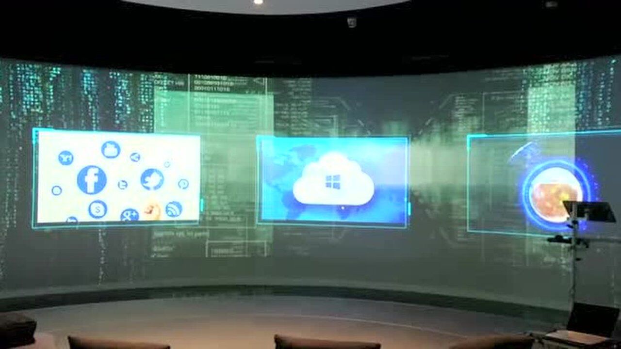 微软高科技展示中心“微软新视界”双层环形屏幕-3_高清1080P在线观看平台_腾讯视频