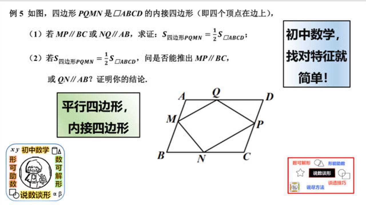 平行四边形,内接四边形,初中数学,找对特征就简单!(下) 腾讯视频