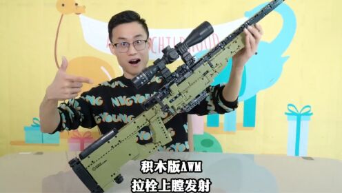 乐高式积木版AWM搞定了！拼的我热血澎湃，稍微改进还能上膛射击_高清1080P在线观看平台_腾讯视频