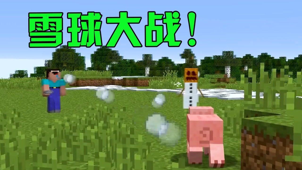 我的世界：雪球大战！阿呆率先命中对方，却因此被提前淘汰！_高清1080P在线观看平台_腾讯视频