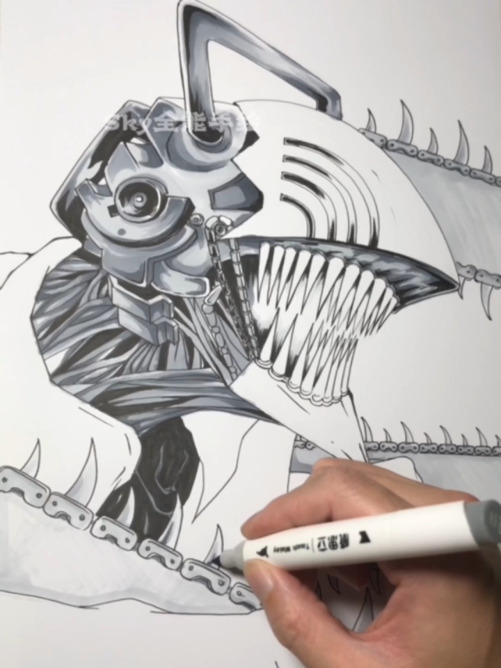 手绘电锯人动漫人物电次上色完成版_高清1080P在线观看平台_腾讯视频