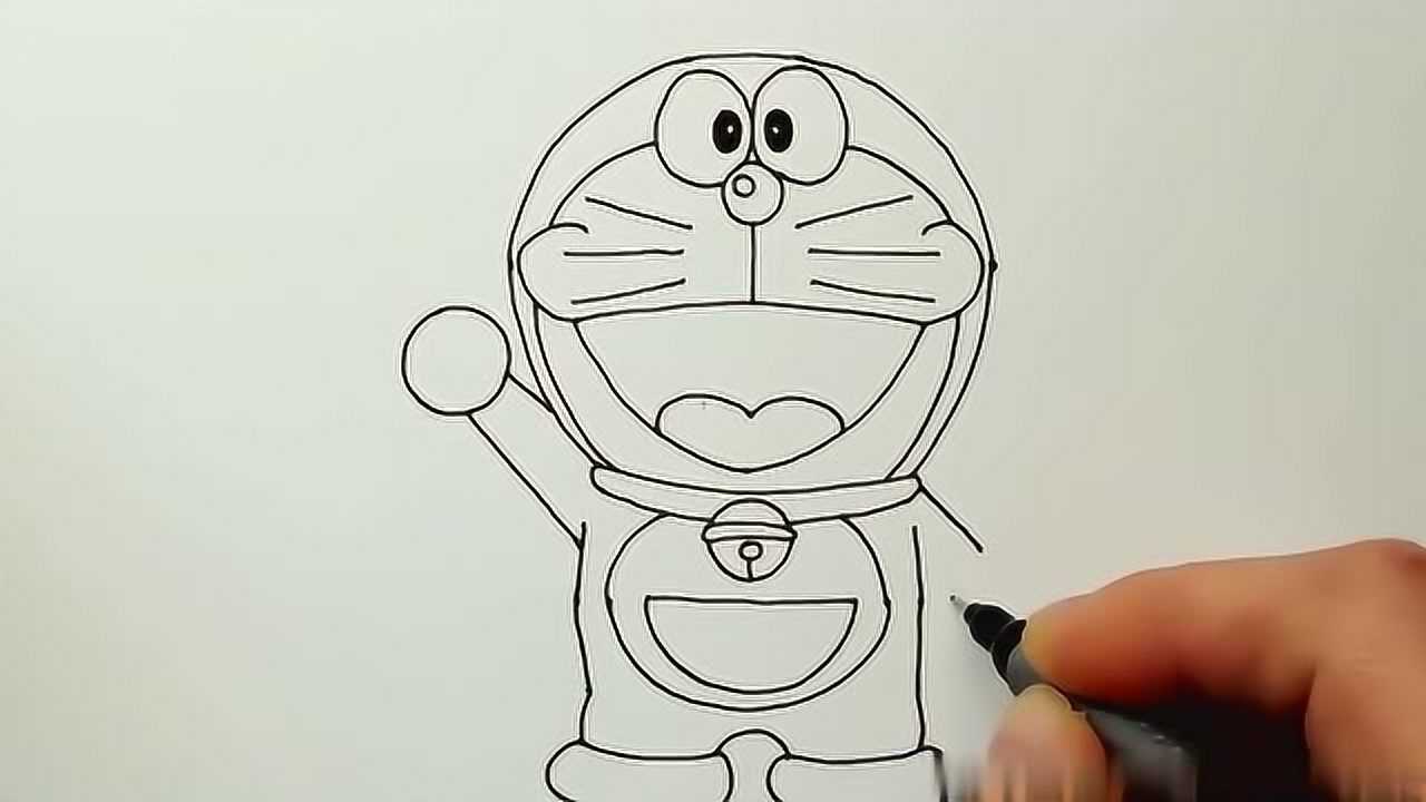 哆啦A梦简笔画视频教程，1分钟学会_腾讯视频