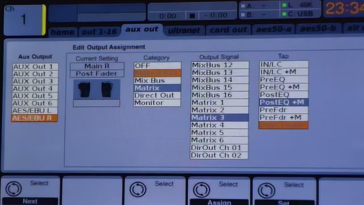 迈达斯M32数字调音台中文视频教程——信号路由Aux out页面_腾讯视频