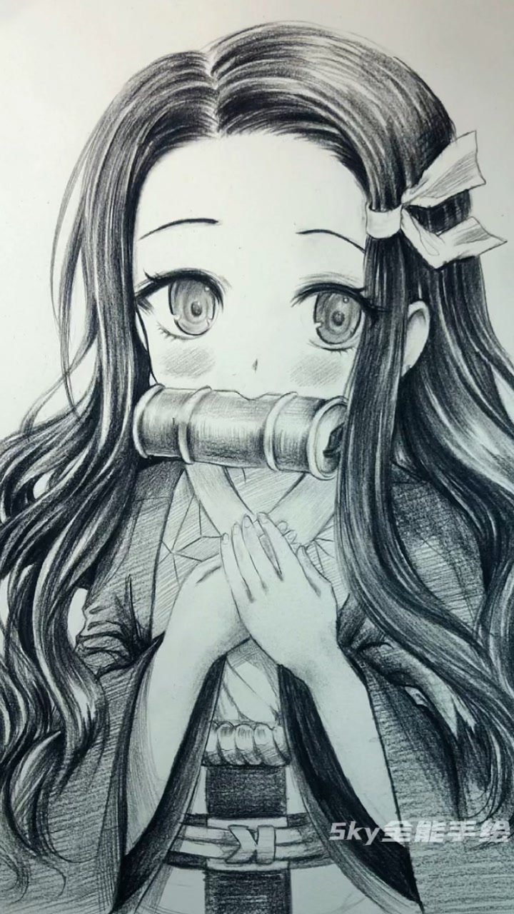 手绘鬼灭之刃动漫人物祢豆子解压绘画过程_高清1080P在线观看平台_腾讯视频